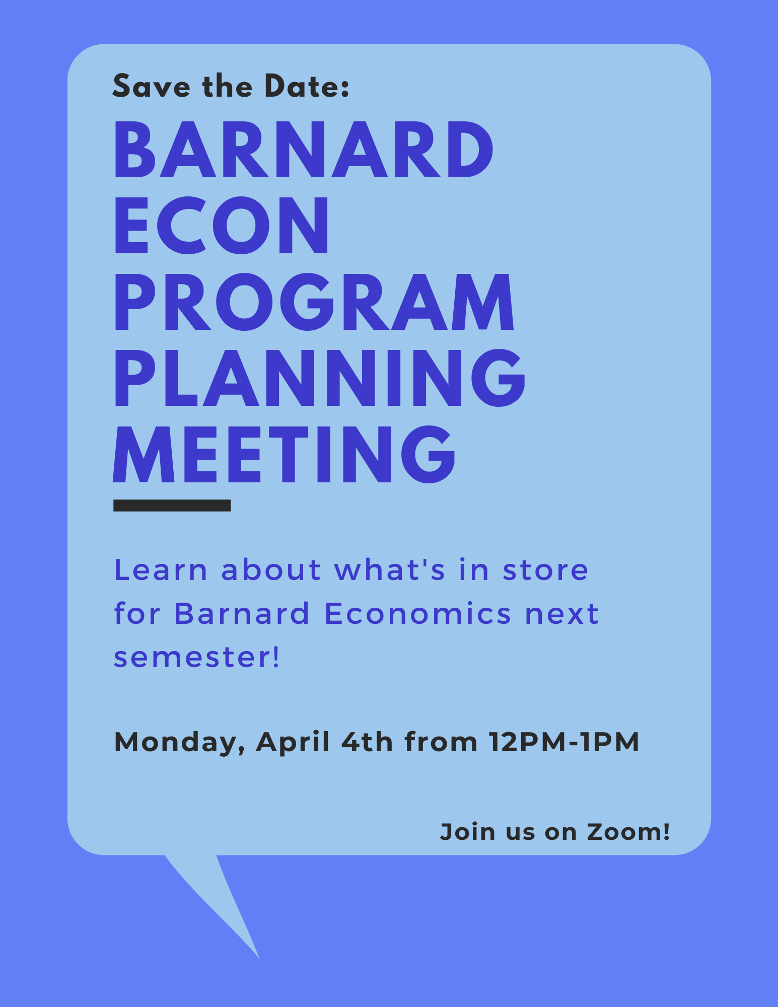 Econ Department Program Planning | Barnard Economics
